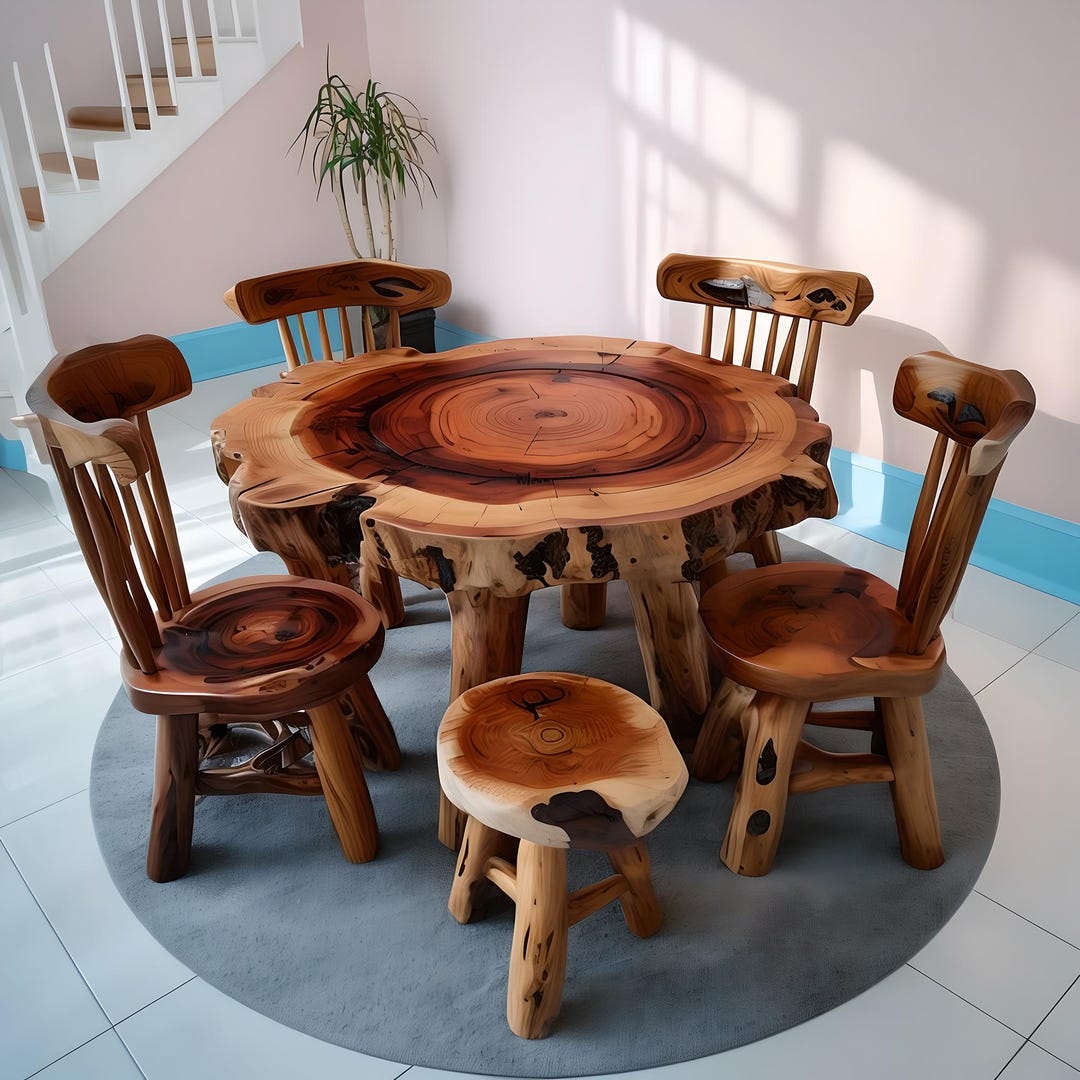 Solid Wood Dining Table | Handmade Rustic Kitchen Table - Etsy