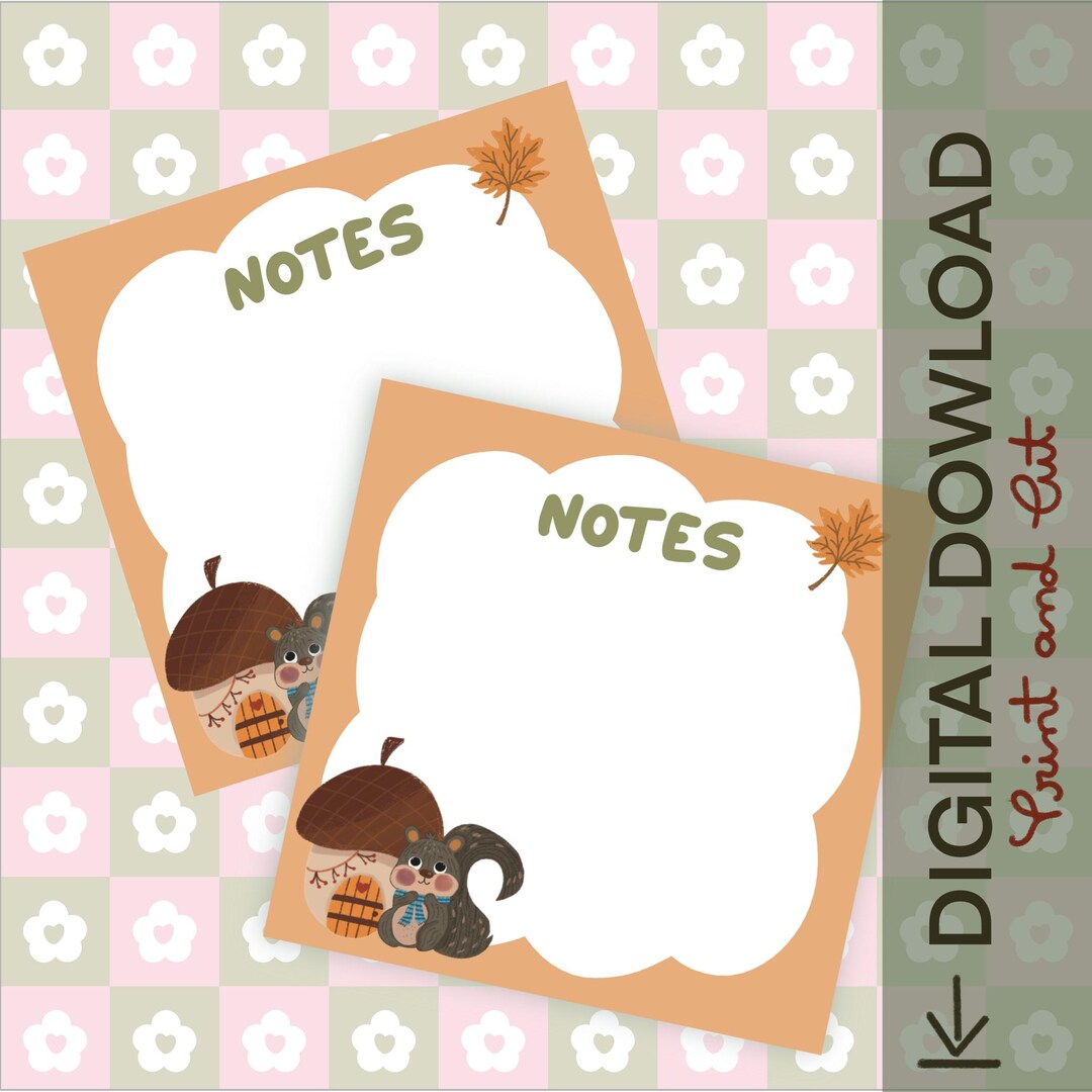 Digital Notebook Squirrel Nº 01 for You to Print and Cut Out - Etsy