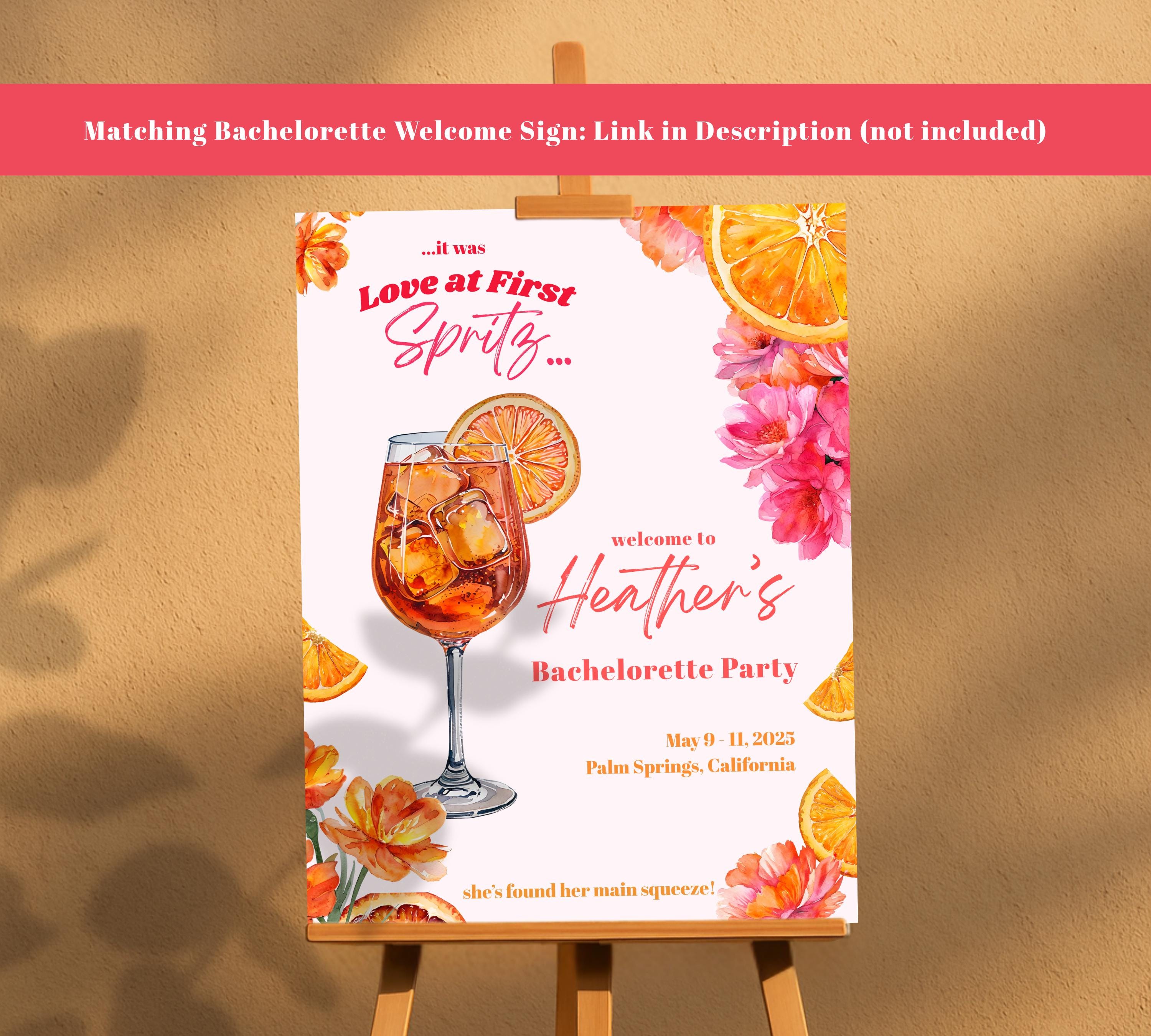 Spritz Bar Station, Aperol Limoncello Hugo Spritz Customizable Bar Sign ...