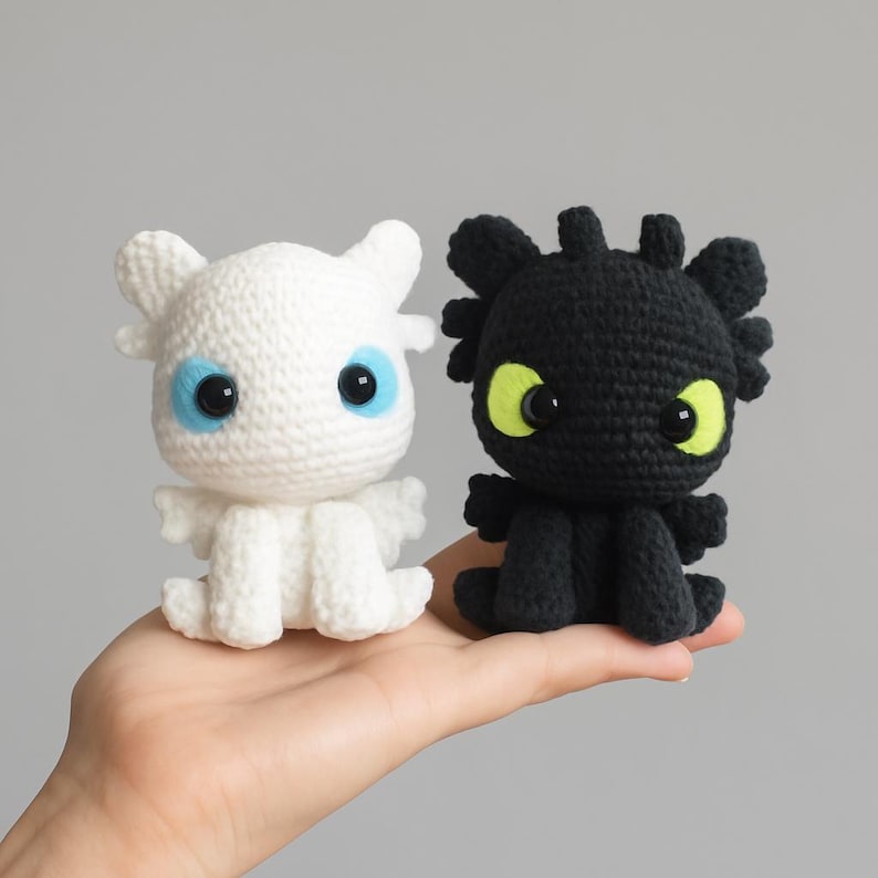 Toothless & Light Fury Crochet Pattern PDF – Amigurumi Dragon Couple, Easy Plushie Pattern-plush ...