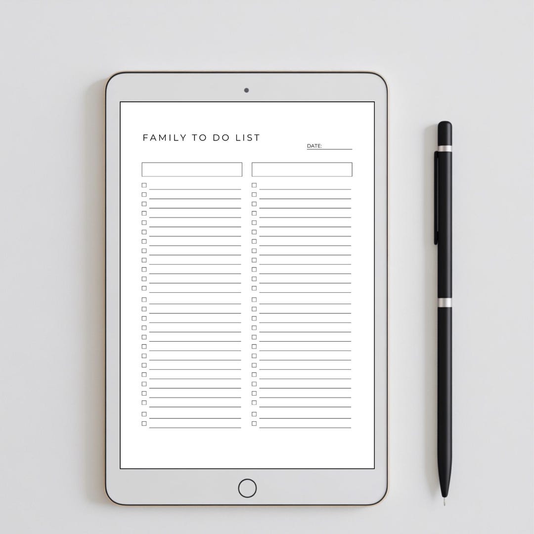 Family to Do List Printable, Minimalist Task Checklist PDF, Household ...