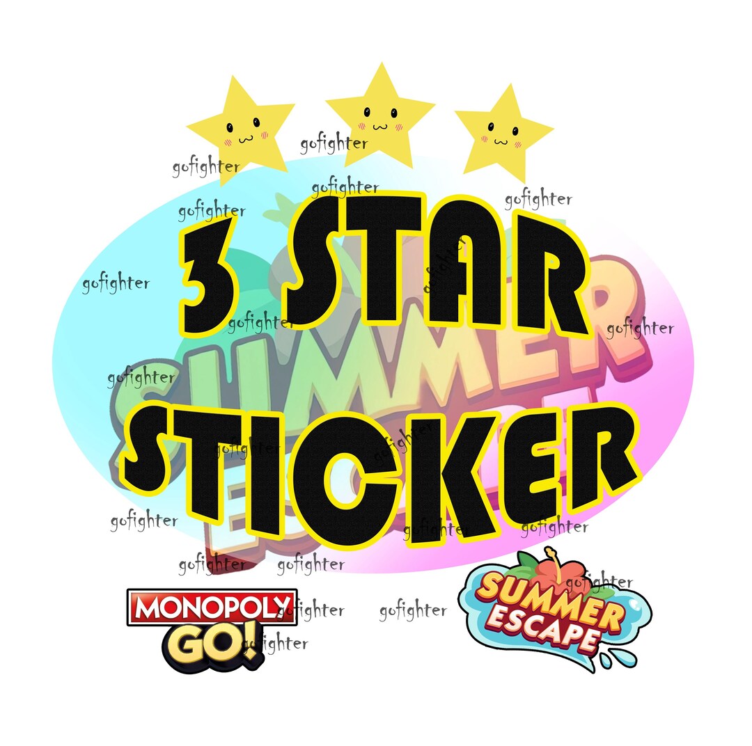 Monopoly-go Stickers Summer Escaper Album 3 Stars - Summer Escape 1 Pcs ...