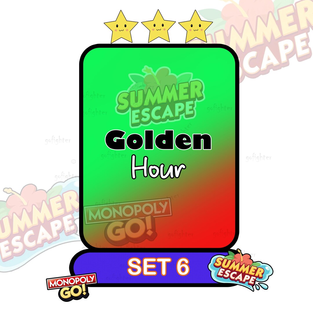 Monopoly_go - Album Summer Escape Sticker [3 Stars] - Golden Hour - Etsy