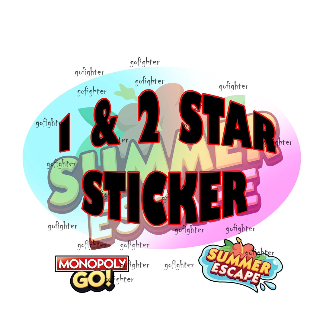 Summer Escape Album Monopoly-go Stickers 1&2 Stars Sticker - 1 Pcs ...
