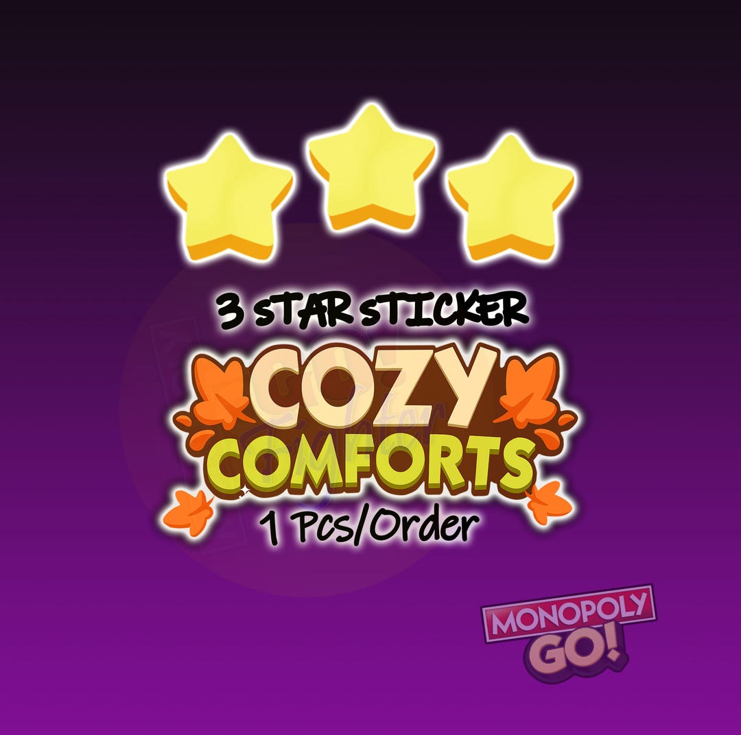 COZY COMFORTS Album - Monopoly-go Stickers ALL 3 Stars Sticker - 1 Pcs ...