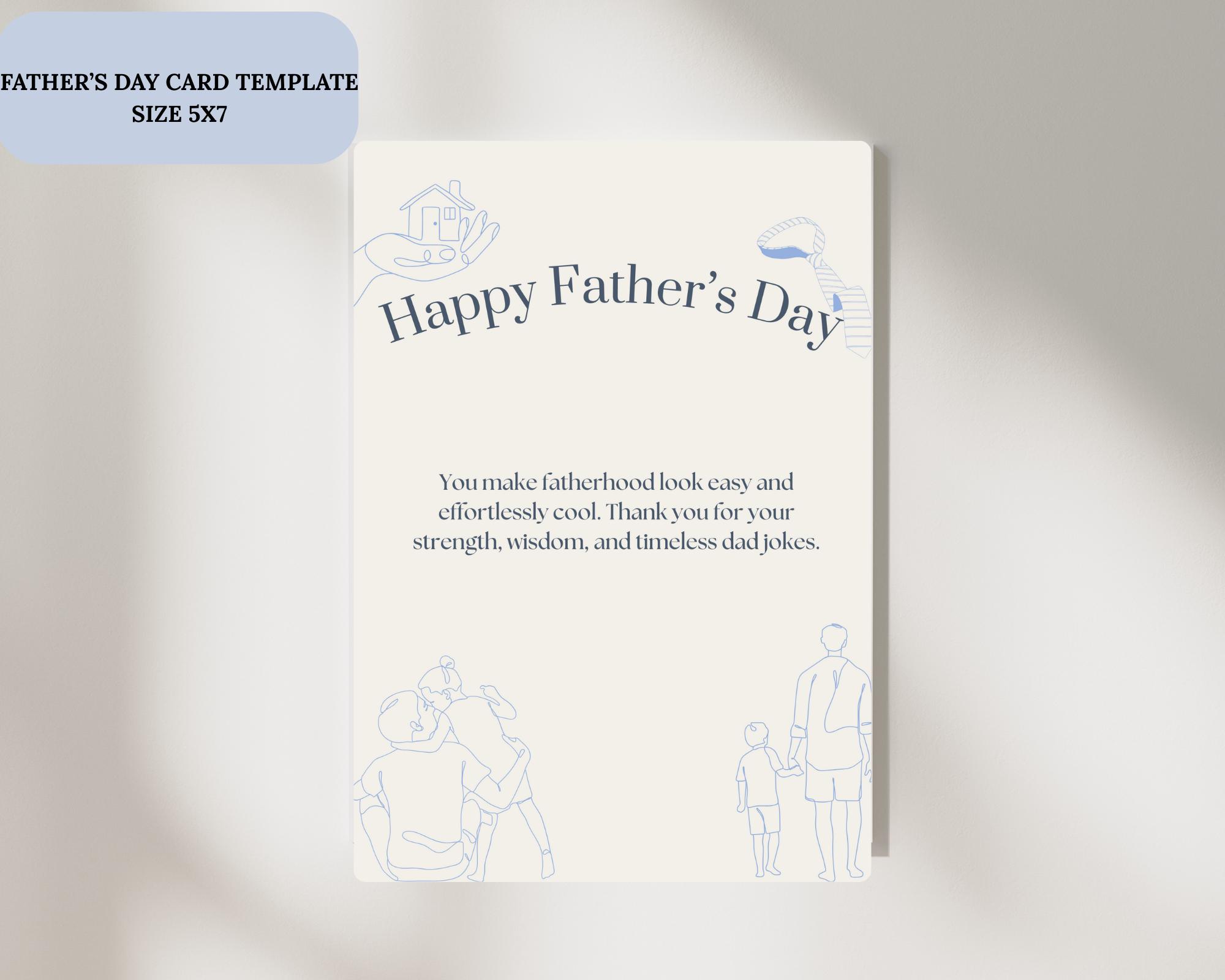 Editable Father’s Day Card | Printable Canva Template | Father’s Day ...
