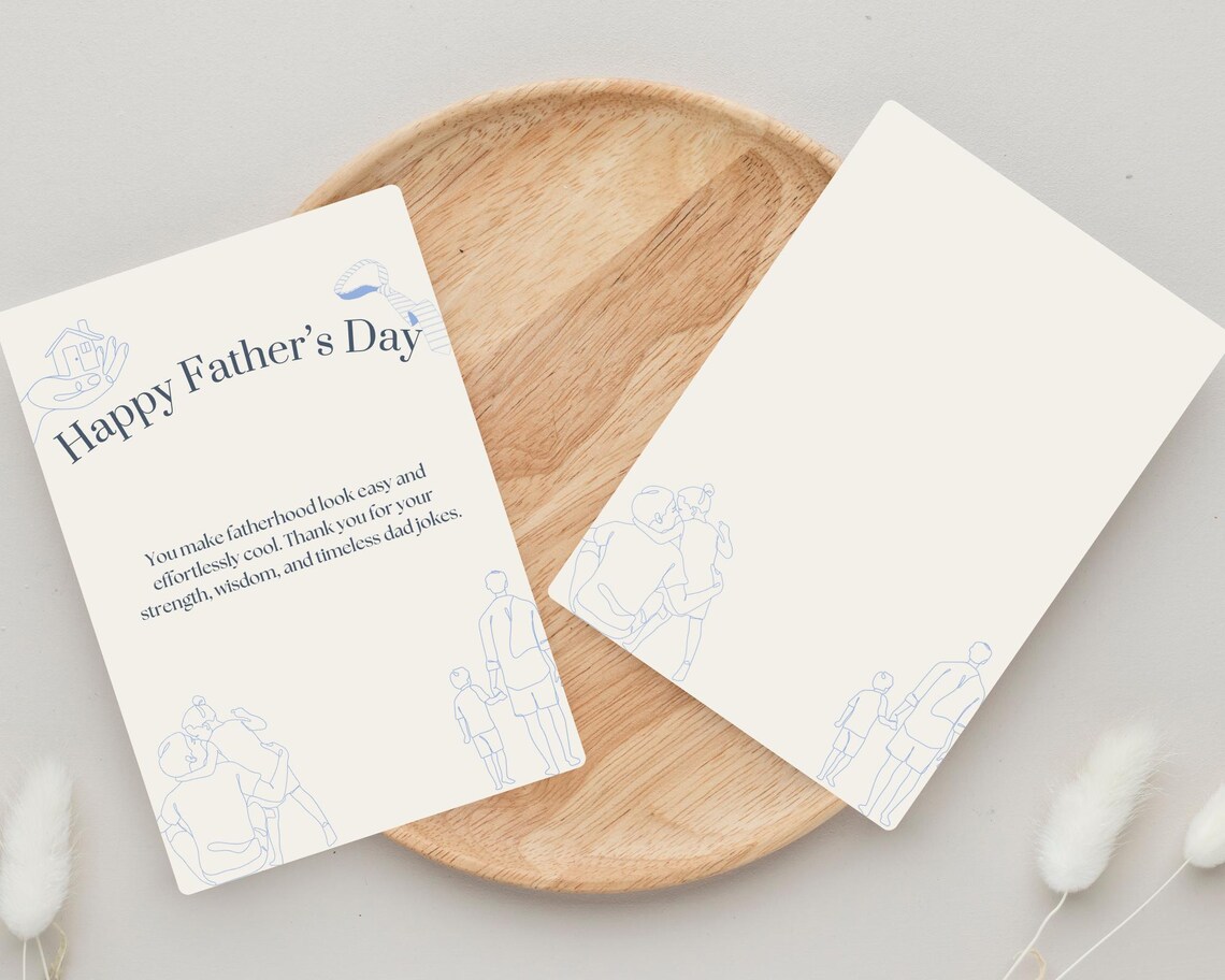 Editable Father’s Day Card | Printable Canva Template | Father’s Day ...
