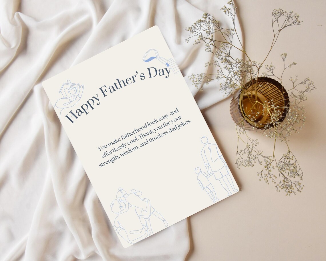 Editable Father’s Day Card | Printable Canva Template | Father’s Day ...