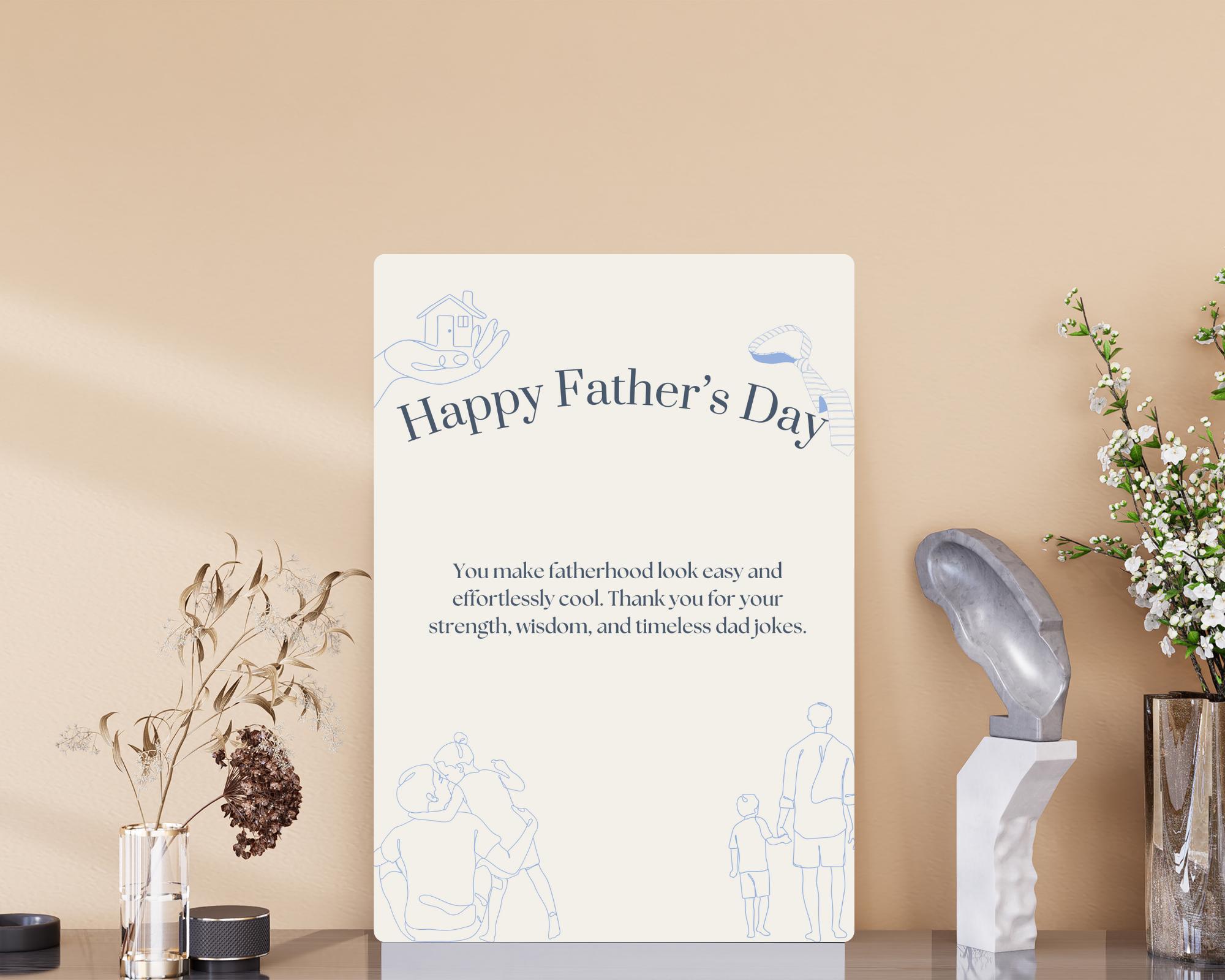 Editable Father’s Day Card | Printable Canva Template | Father’s Day ...