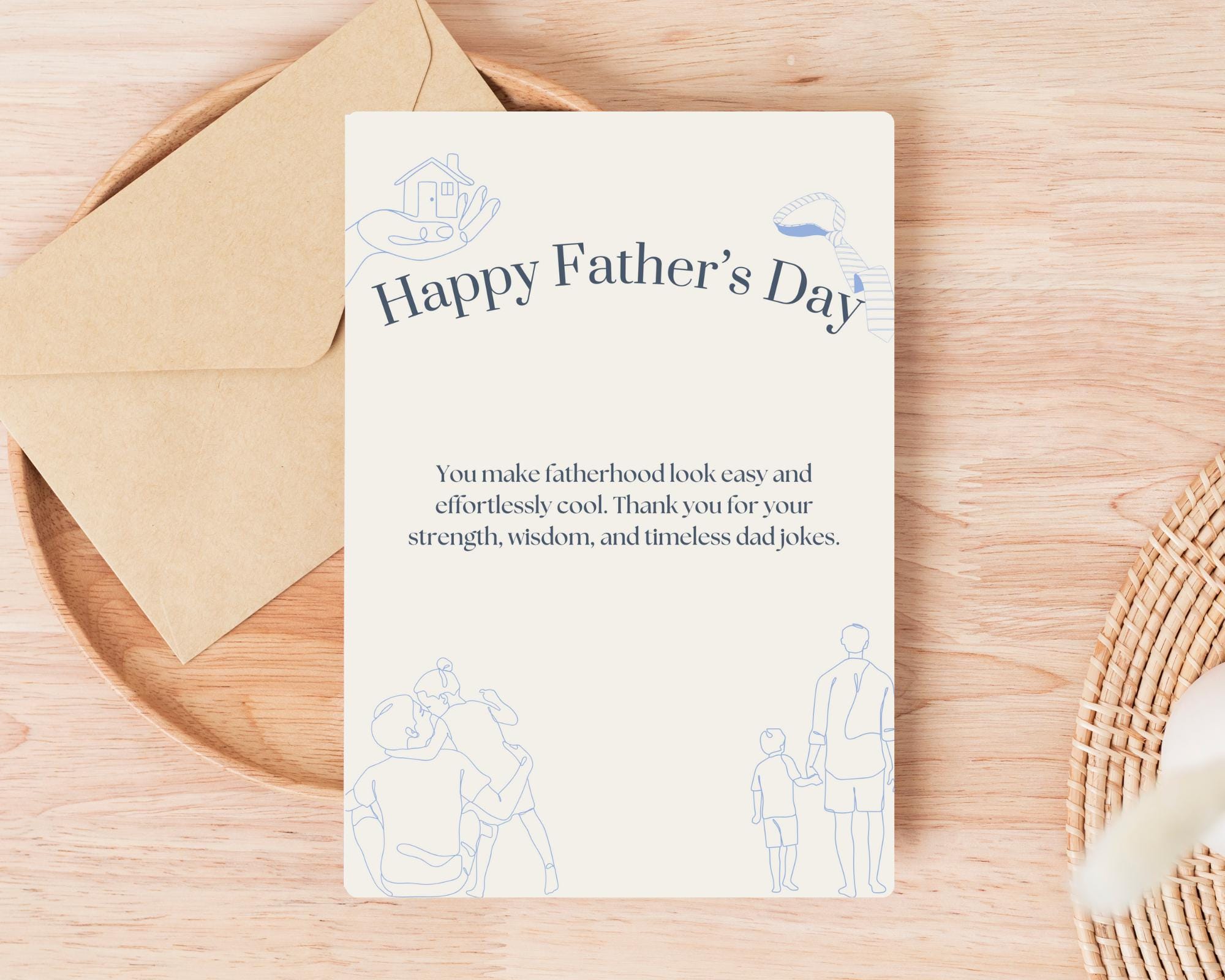 Editable Father’s Day Card | Printable Canva Template | Father’s Day ...