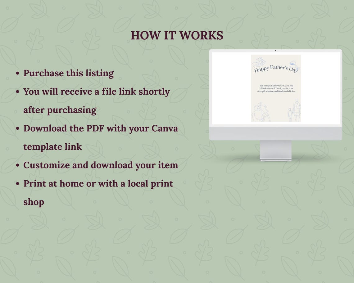 Editable Father’s Day Card | Printable Canva Template | Father’s Day ...