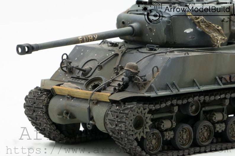 Aeromodelbuild M4A3E8 Sherman Fury Medium Tank Built & Painted 1/35 ...