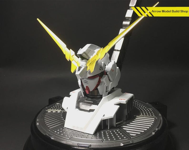 Aeromodelbuild Unicorn Gundam Head Stand Built & Painted 1/48 Model Kit ...