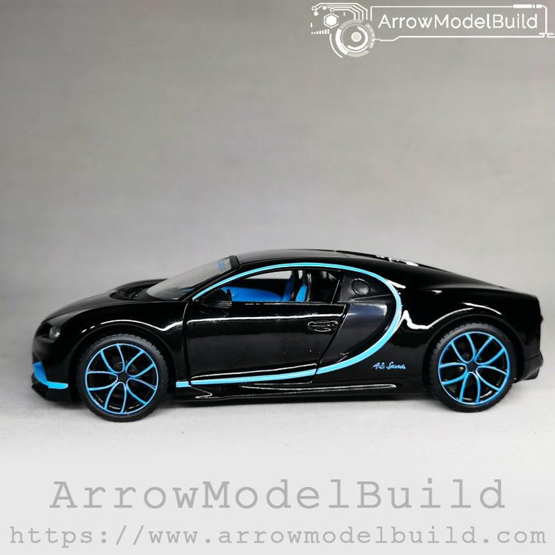 Aeromodelbuild Bugatti Chiron (black + Baby Blue) Built & Painted 1/24 ...
