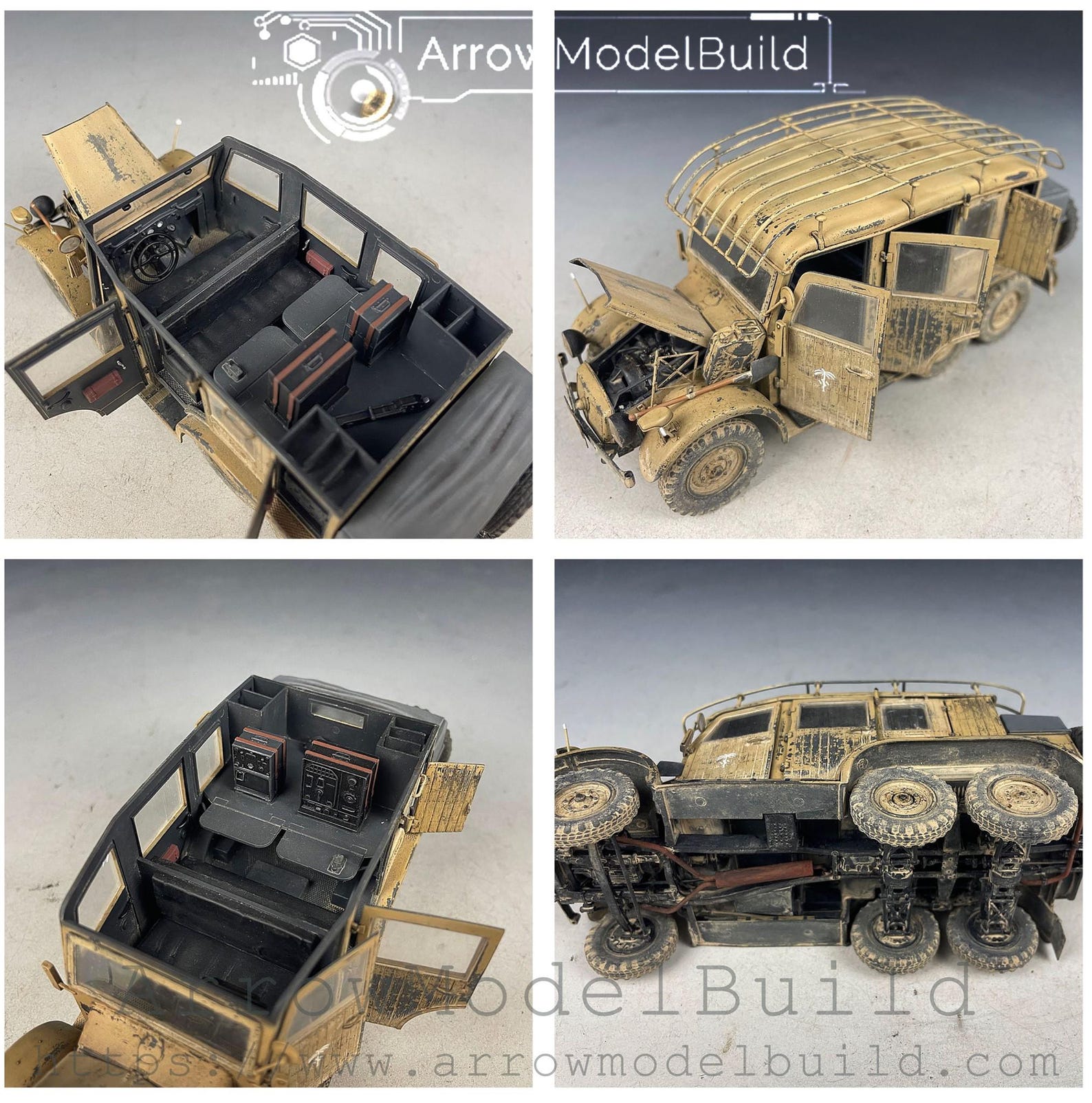 Aeromodelbuild Krupp Protze Kfz.19 Radio Command Car Built & Painted 1/ ...