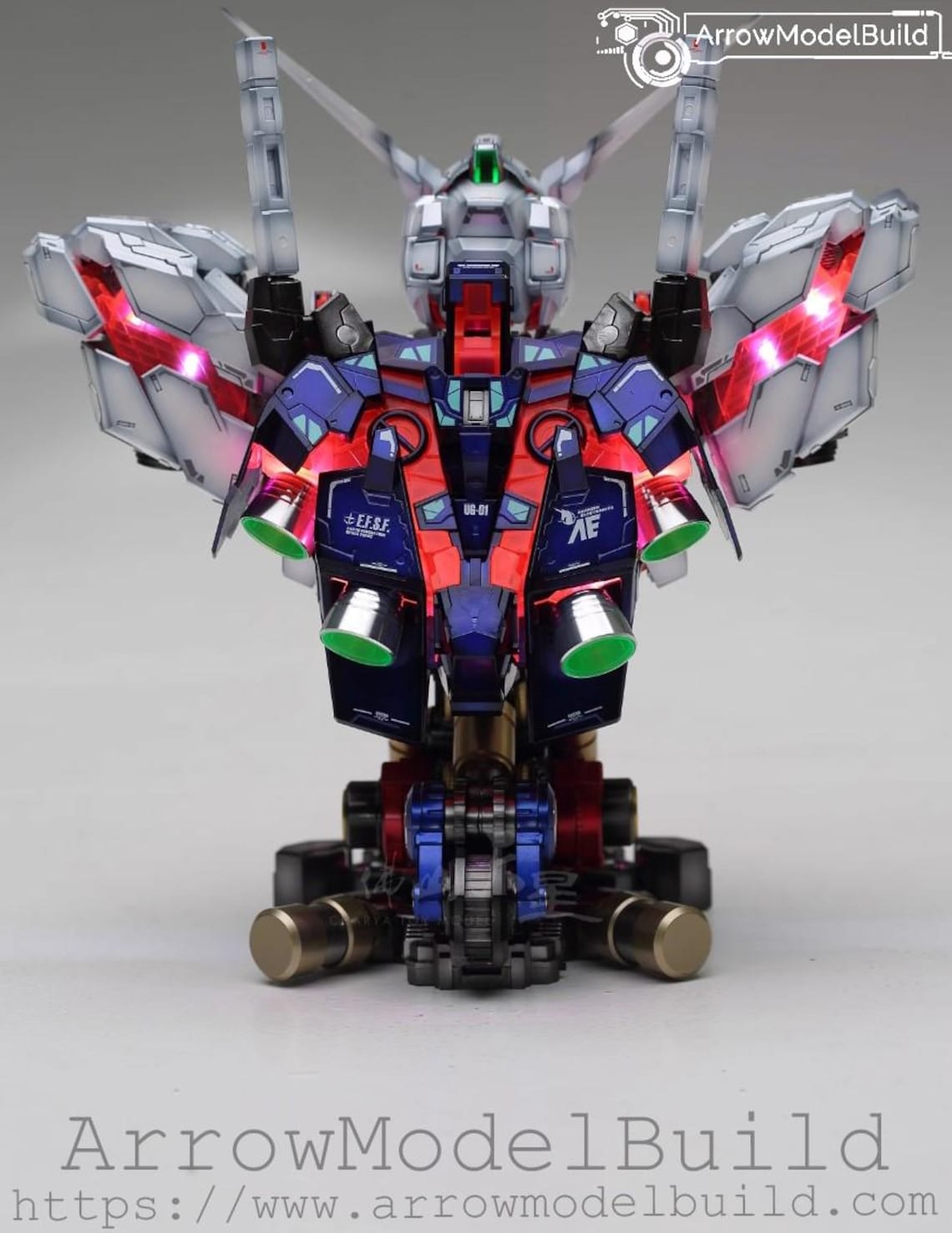 Aeromodelbuild Unicorn Gundam Head Chest With LED (shaping) Built ...