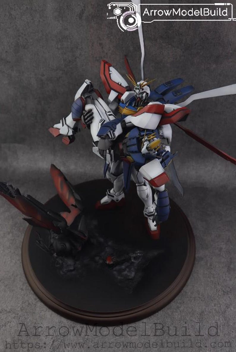 Aeromodelbuild God Gundam and Shining Gundam Scene Built & Painted 1/74 ...