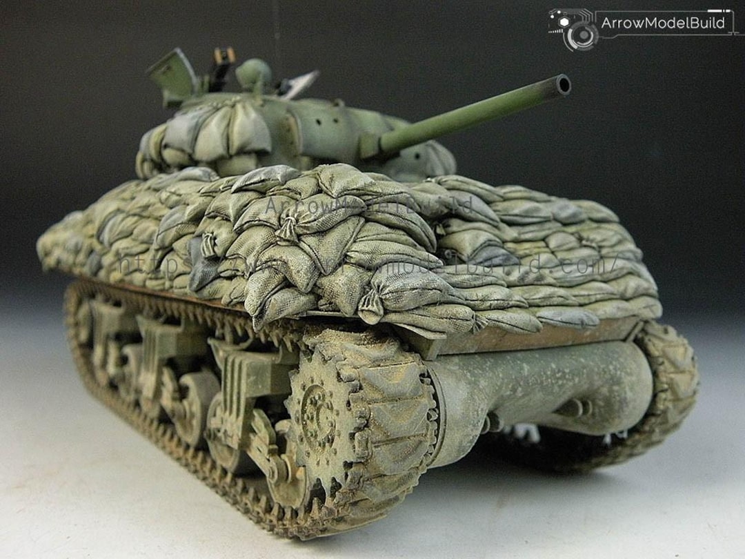 Aeromodelbuild Sherman Tank Sandbag Hull Built & Painted 1/35 Model Kit ...