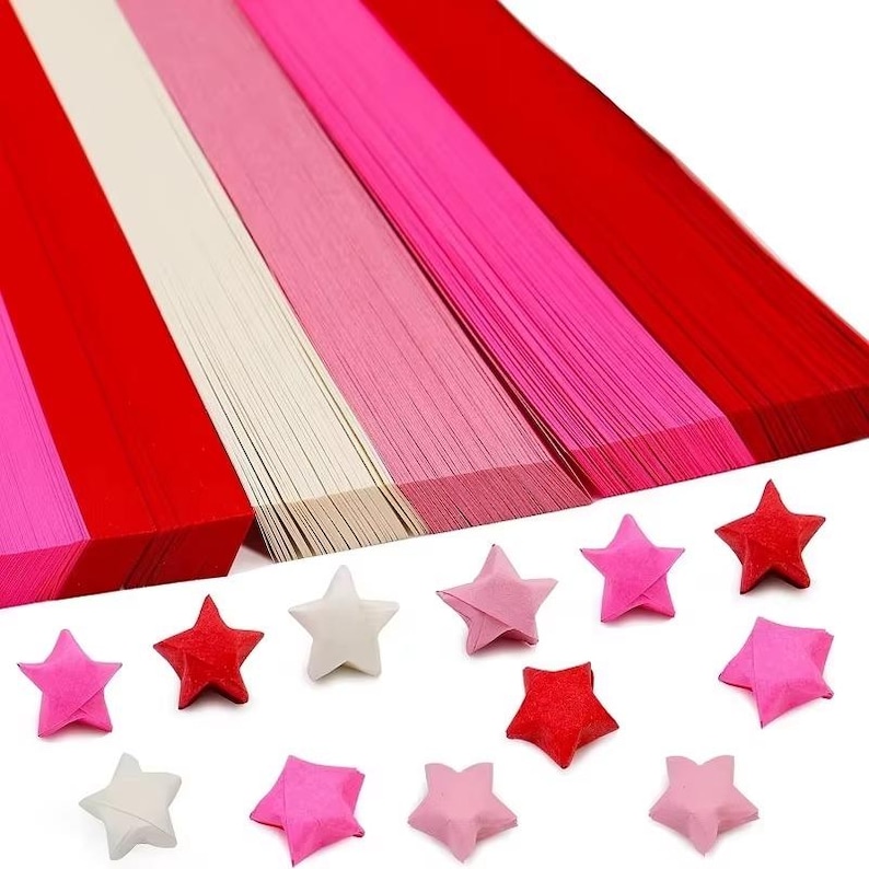 1080 Multicolor Sheets Star Origami Paper, Solid Color Lucky Star ...
