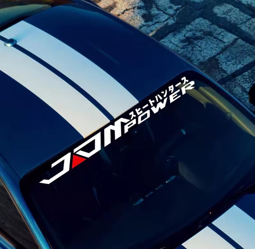 JDM Windshield Car Sticker – Large Vinyl Waterproof Decal, Japanese ...