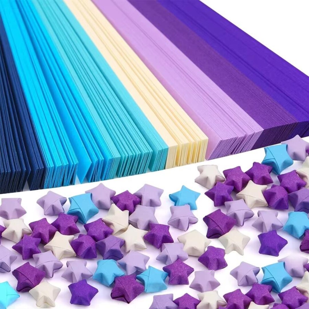 1080 Multicolor Sheets Star Origami Paper, Solid Color Lucky Star ...