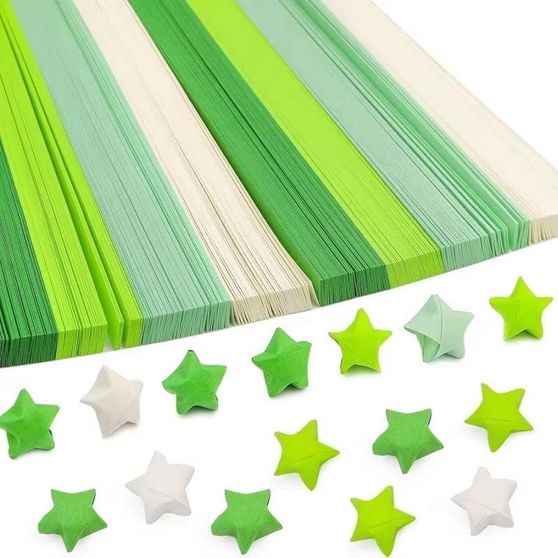 1080 Multicolor Sheets Star Origami Paper, Solid Color Lucky Star ...