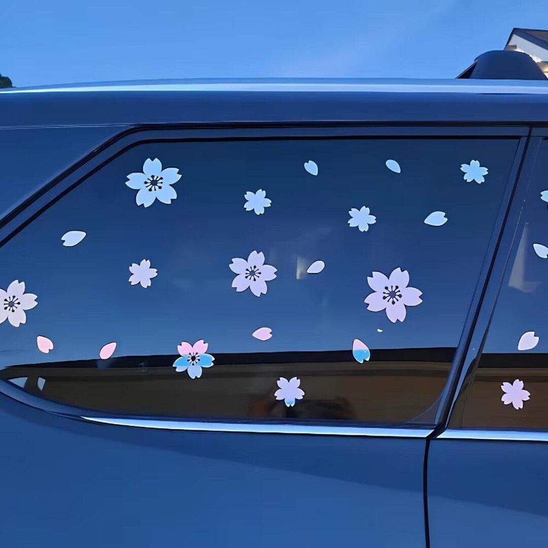 27PCS Cherry Blossom Car Stickers, Sakura Vinyl Decals, Waterproof Auto ...