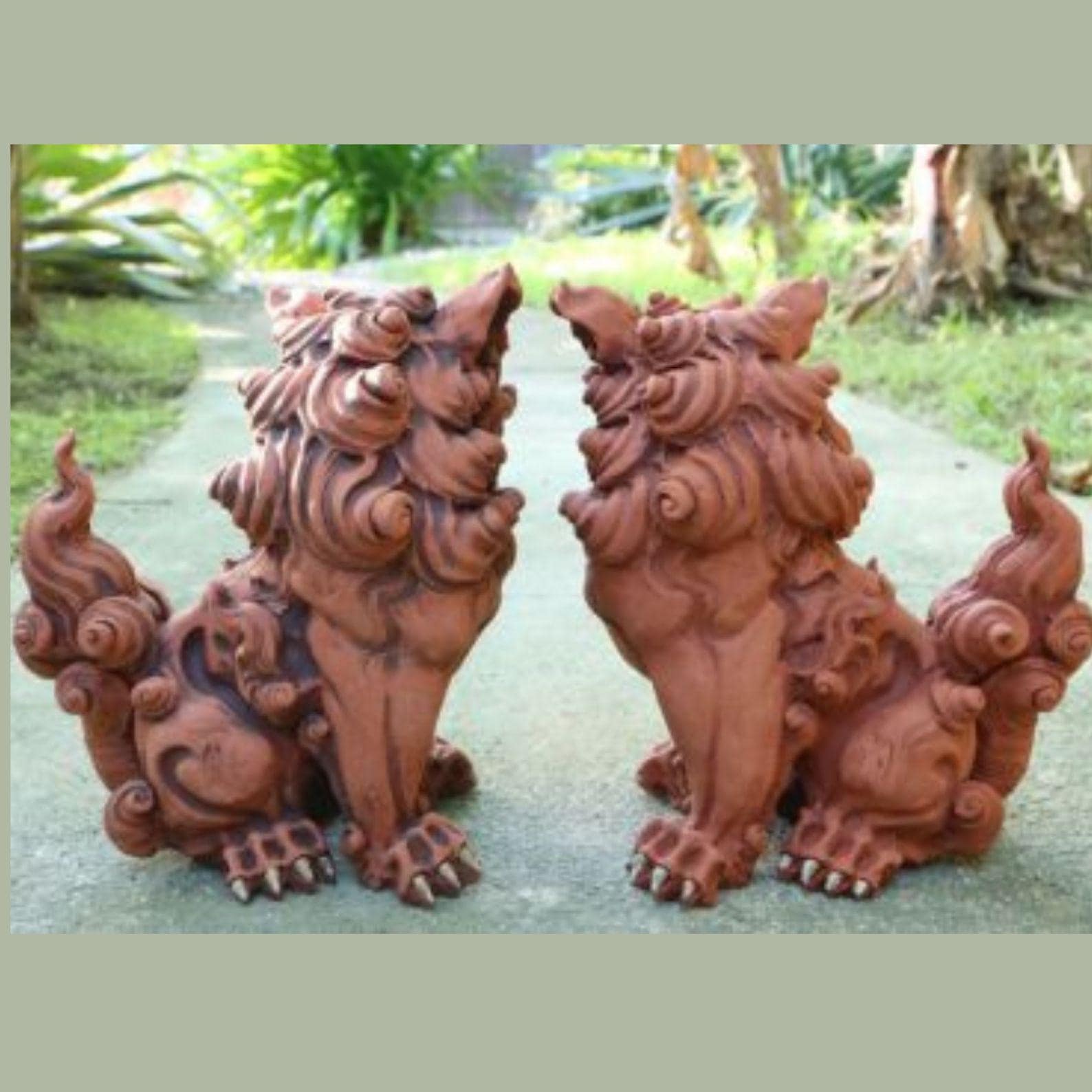 Japanese Shisa Dog Statue: Ryukyu Ceramic, Okinawan Amulet Brown Height ...