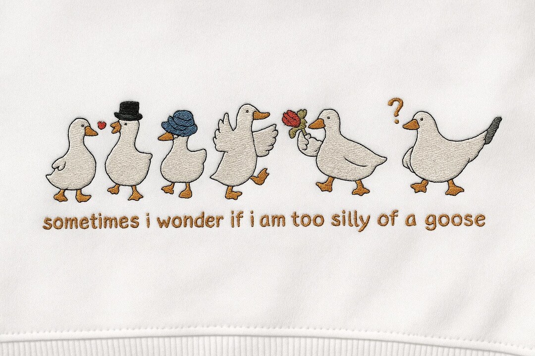 Silly Goose Parade Embroidery Design | Funny Goose Patch | Handmade ...