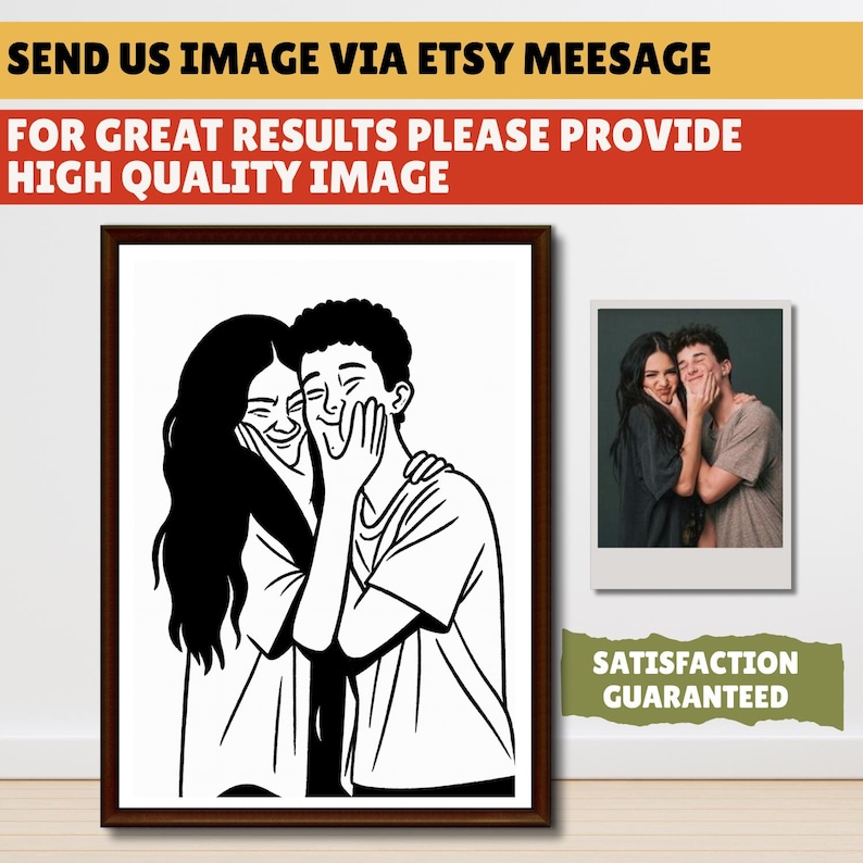 Custom Minimalist Line Art Portrait From Photo – Personalized Couple ...