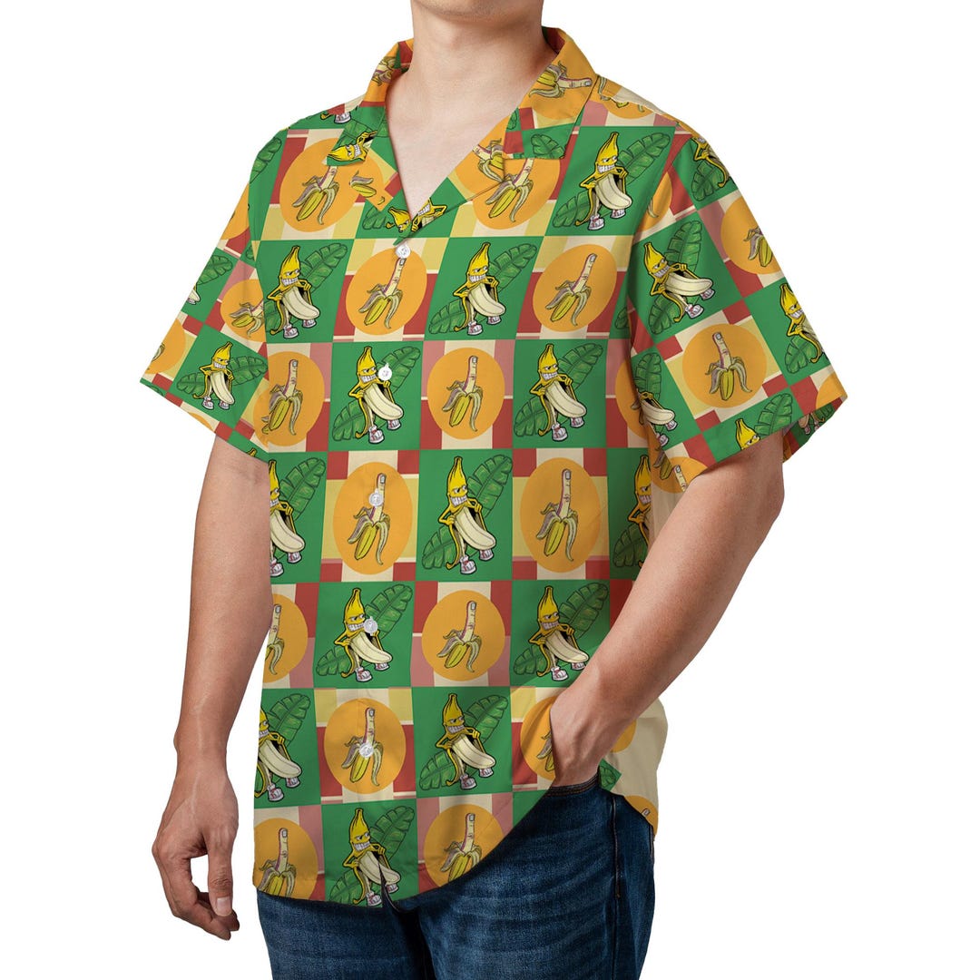 Funny Banana Hawaiian Shirt | Quirky Meme Aloha Button Down| Retro ...