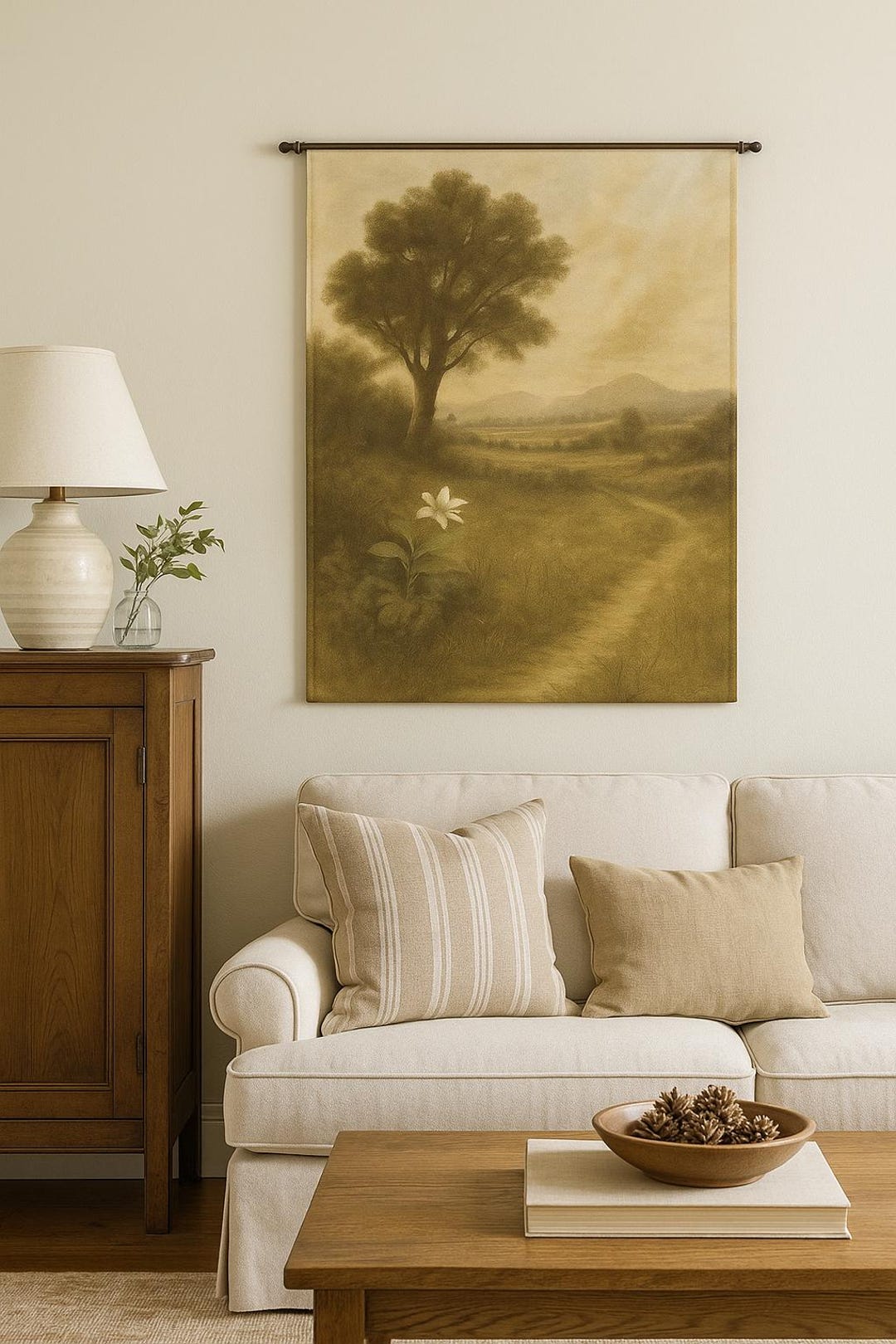 Fiat Wall Tapestry - Marian Botanical Art | Catholic Medieval Tapestry ...