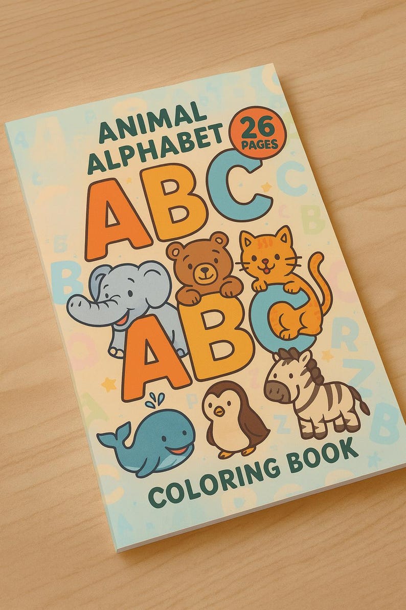 Animal Alphabet Coloring Book | ABC Animals A–Z | 26 Pages - Etsy