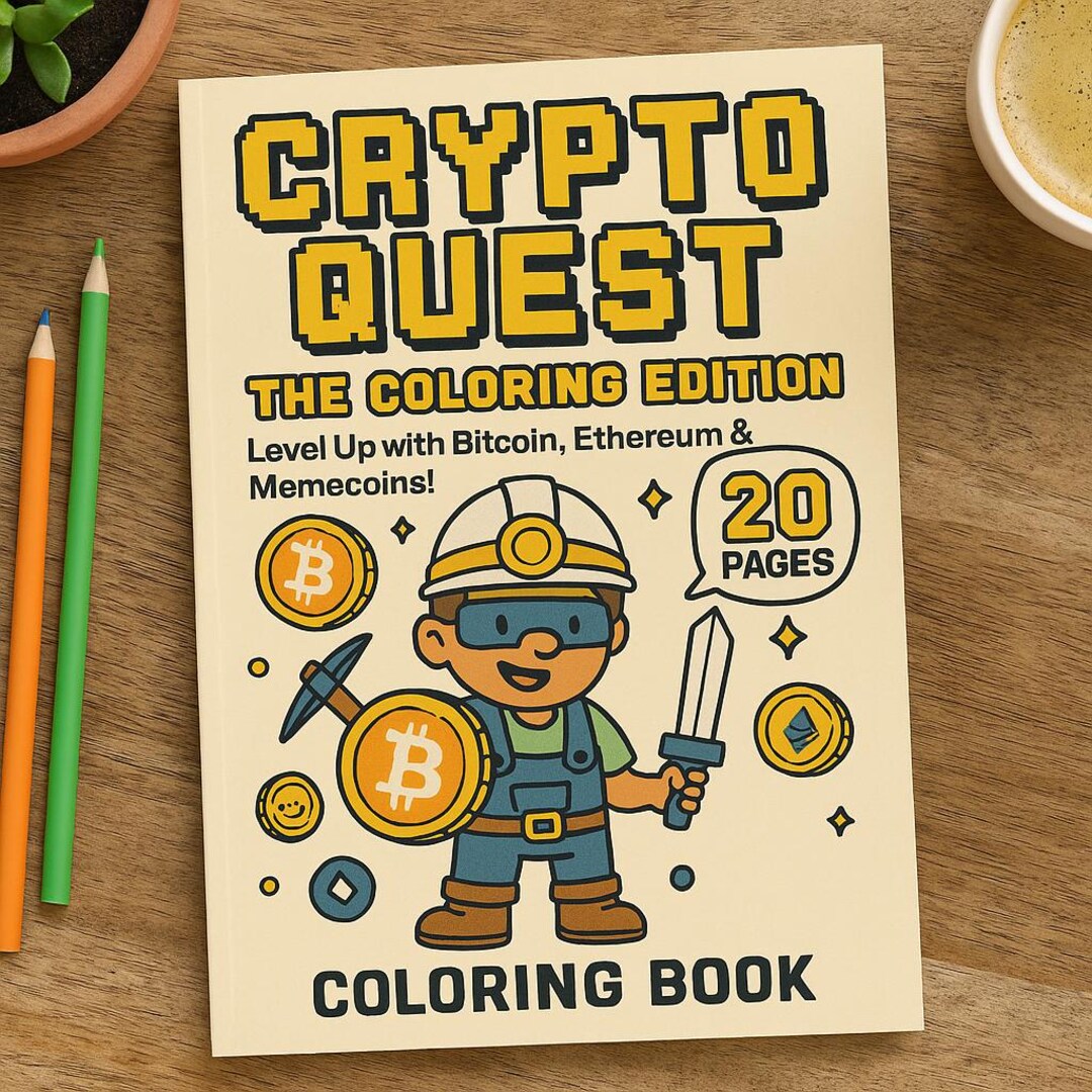 Crypto Quest Coloring Book 20 Page Bitcoin, Ethereum Memecoin Themed ...