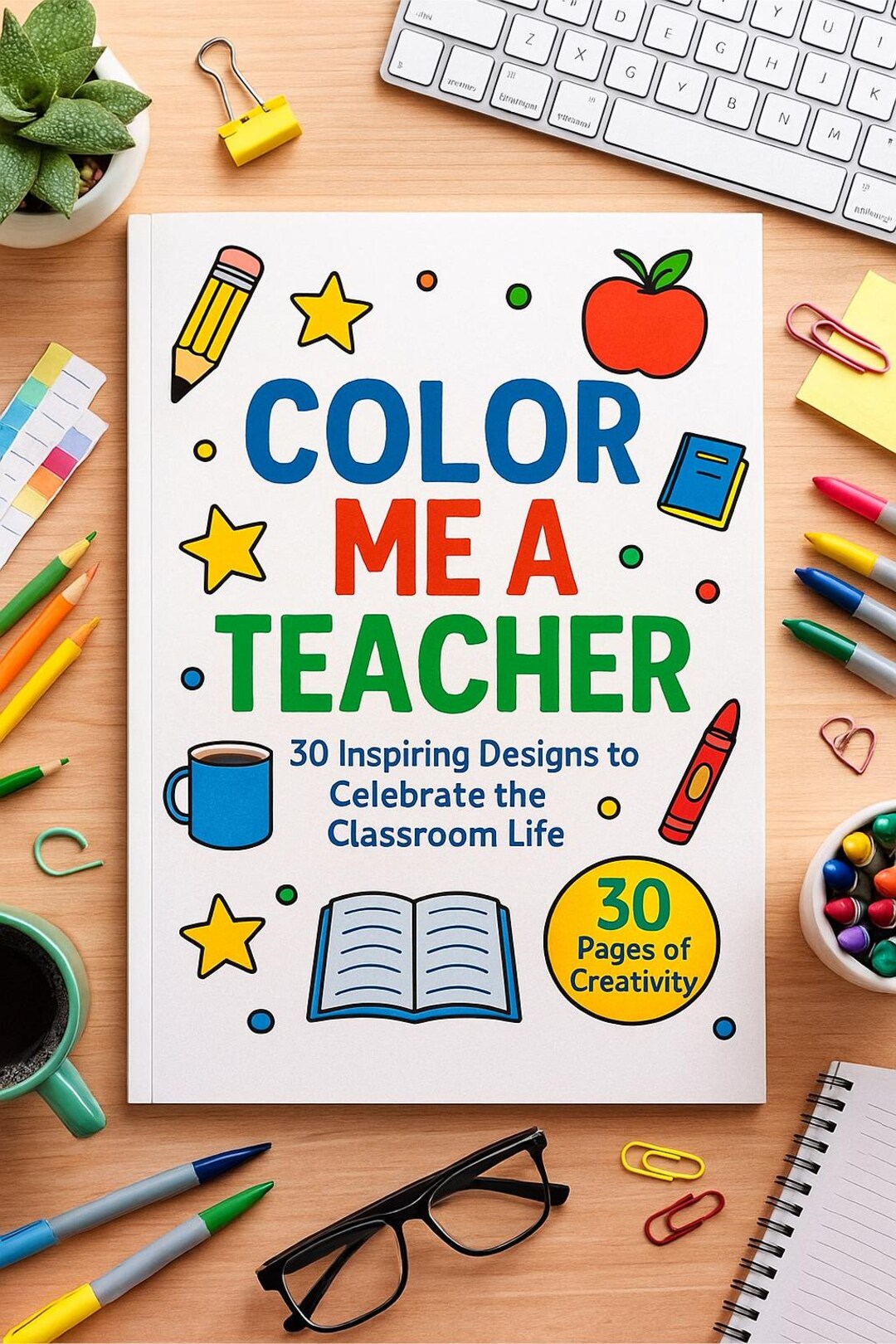 Color Me A Teacher Coloring Book – 30 Fun School Pages - Etsy