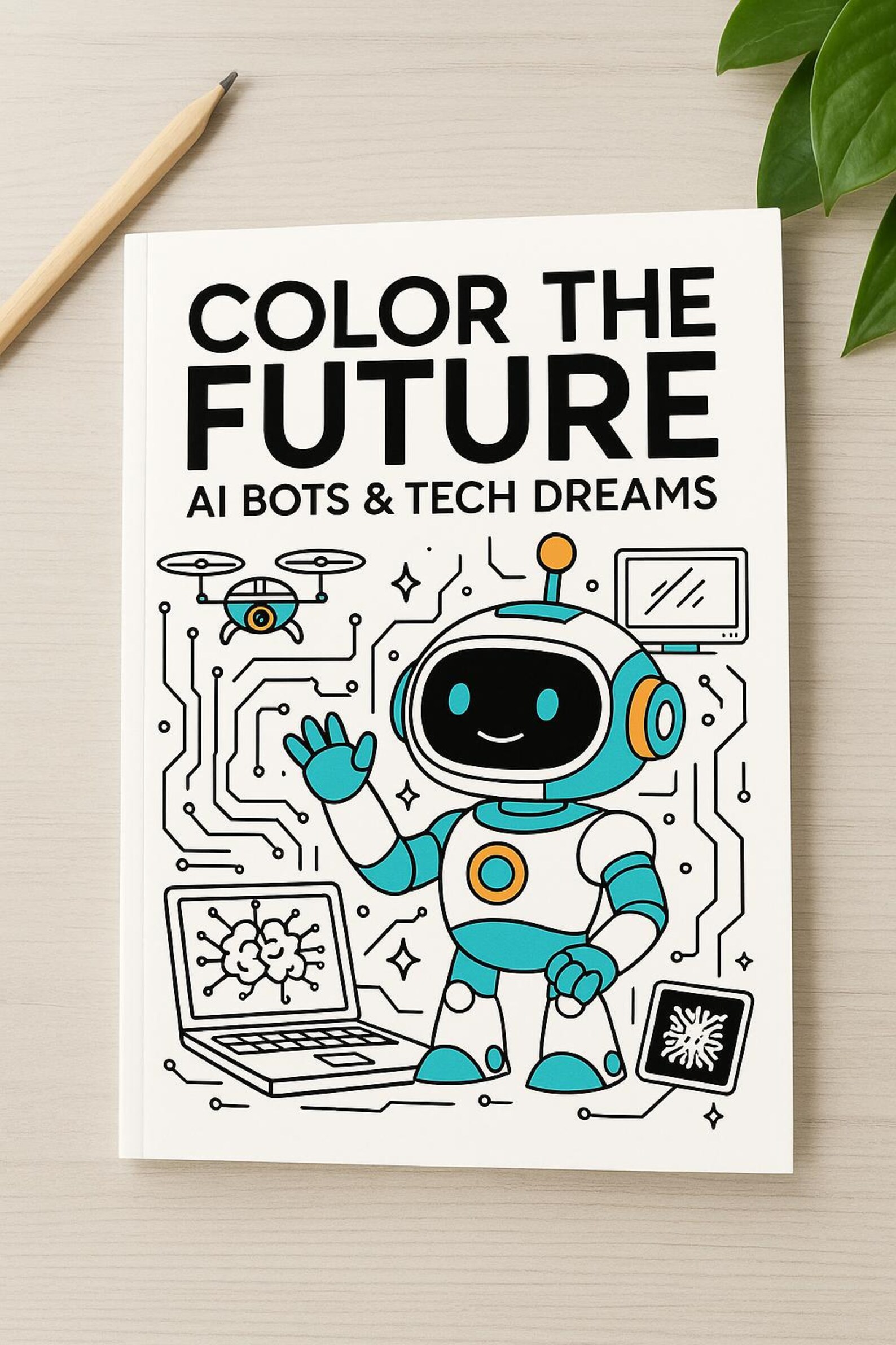 AI Future Tech Coloring Book - Etsy