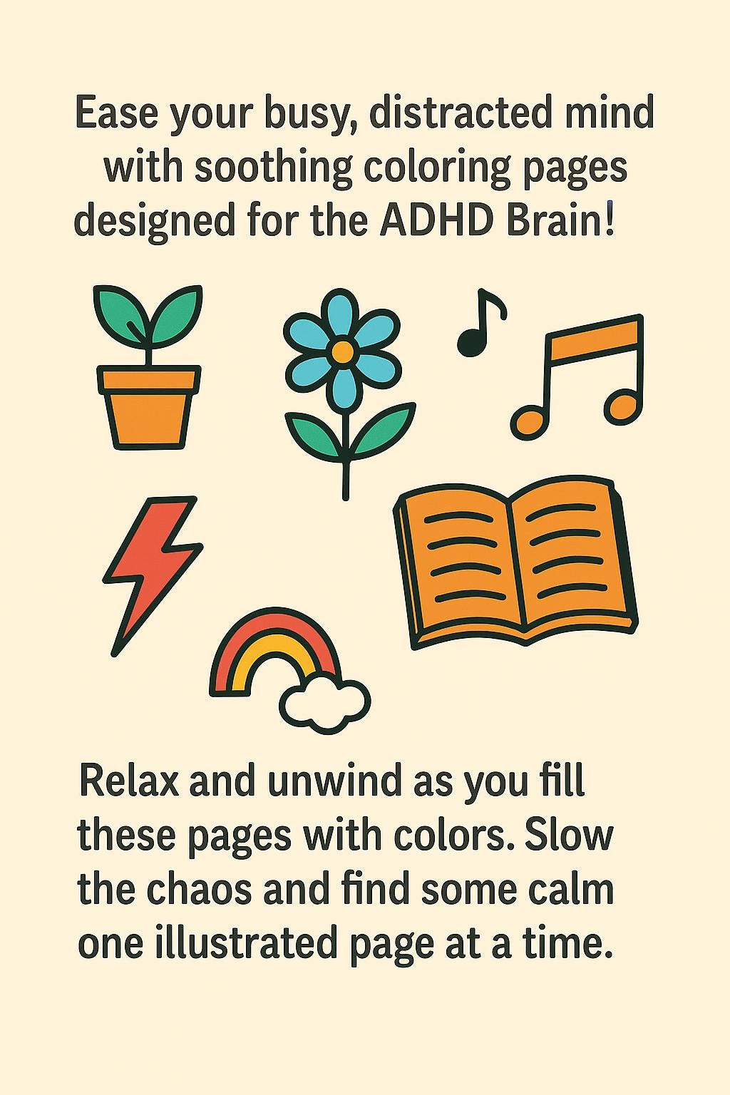 Calm in the Chaos ADHD Coloring Book for Teens – 25 Soothing Pages ...