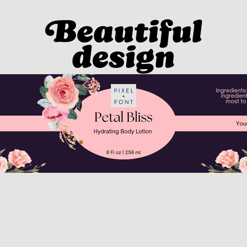 Customizable Floral Body Butter Label Template – Petal Bliss Style ...
