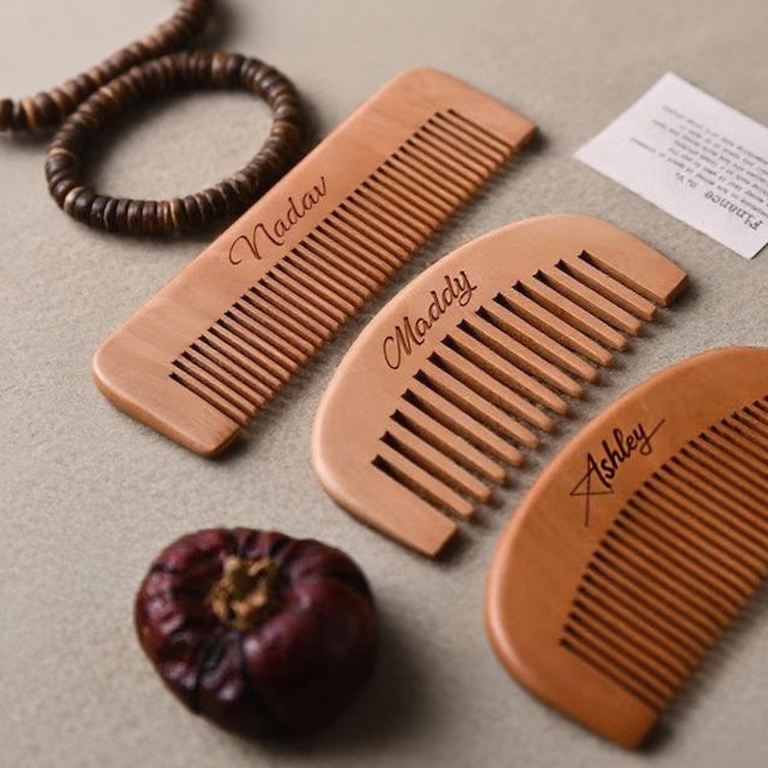 Hand Carved Custom Wooden Comb,personalized Wooden Comb Set,custom ...