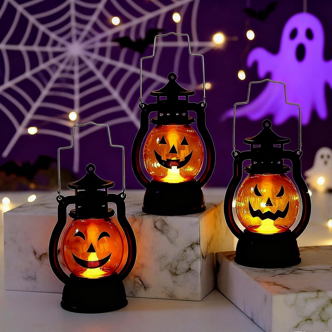 Halloween Pony Lantern, Portable Pumpkin Lantern Decoration, Oil Lamp ...