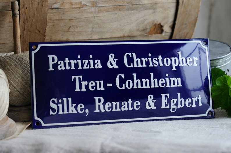 Custom Enamel Name Plate, 10 5/8" X 4 3/4" (27 X 12 Cm) - Etsy