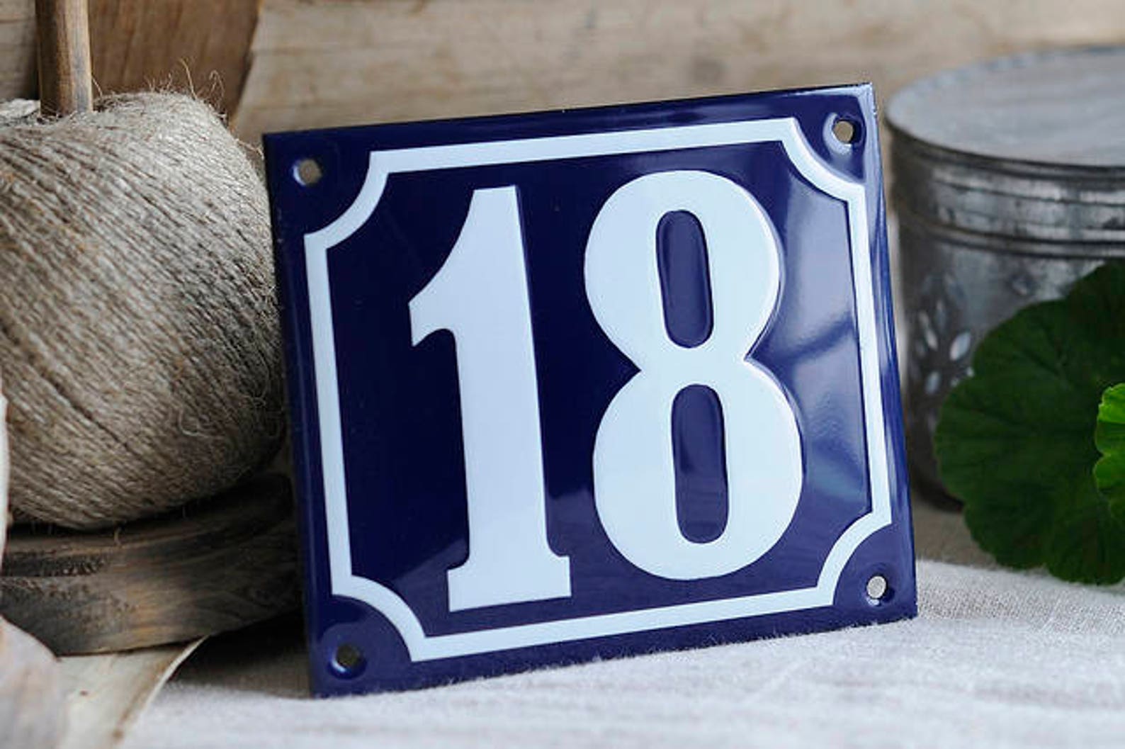 French House Number 1 - 200, Blue Porcelain Enamel, 5 1/2" X 4 3/8" (14 ...