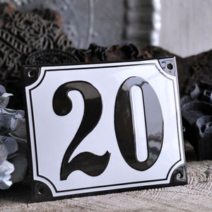 Custom Enamel Sign - French House Number. Top Selling. Size: 5 1/2" X 4 ...