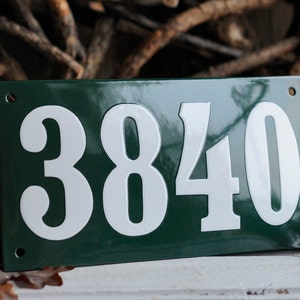 Custom Enamel Sign - House Number. Top Selling Size: 8 1/4" X 4 3/8 ...