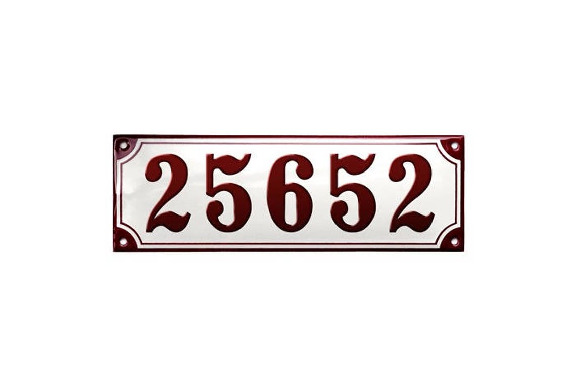 Enamel House Number 8 1/4 X 2 3/4 21 X 7 Cm - Etsy