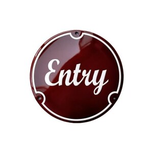 Circular Enamel Door Sign 4 7/8" (12.5 Cm) - Etsy