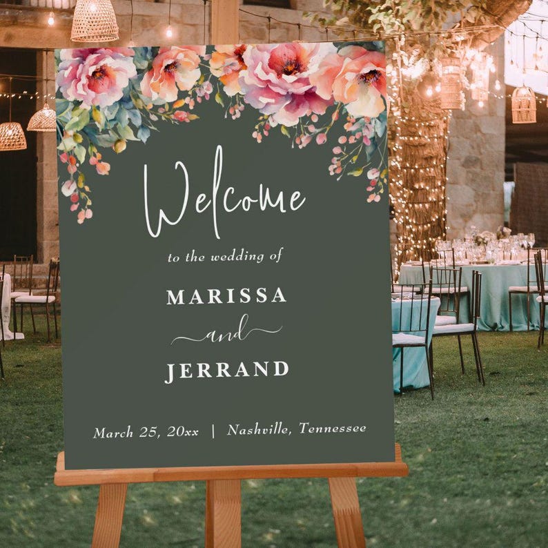 Rectangular Acrylic Wedding Welcome Sign, Modern Ceremony Welcome Sign ...