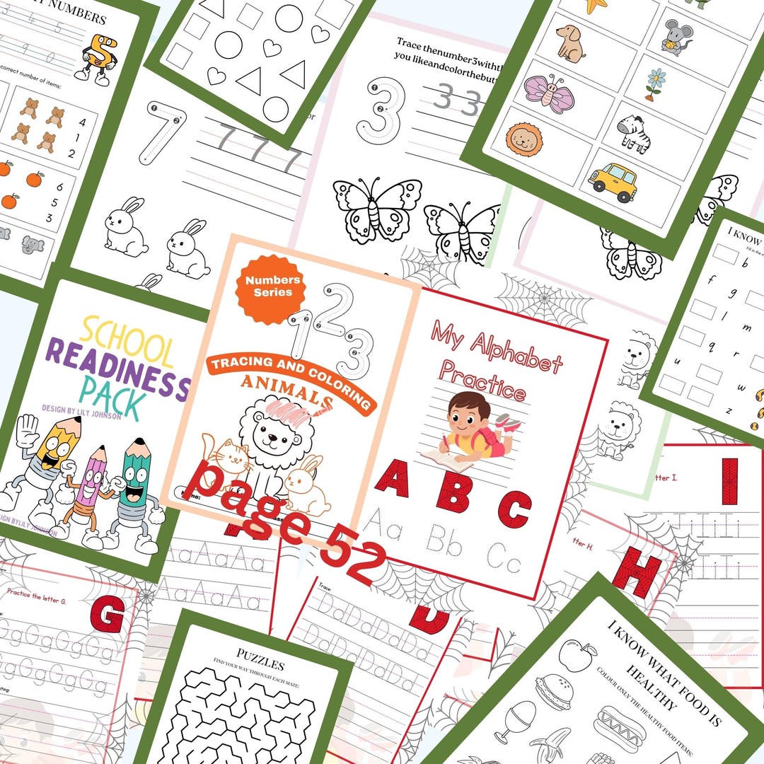 Preschool Kindergarten Alphabet Number Tracing Handwriting Packet (PDF ...