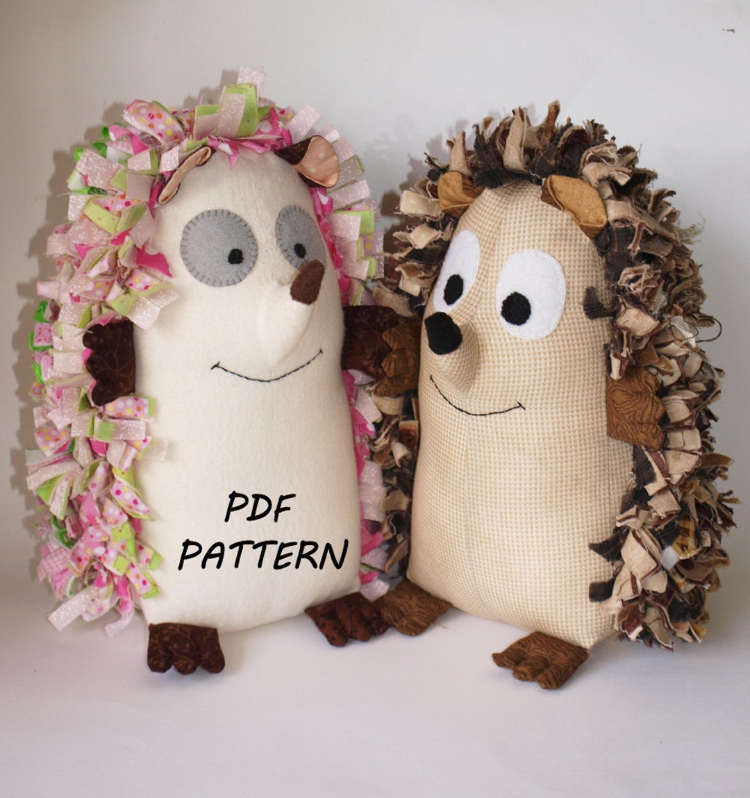 Hedgehog PDF Sewing Pattern, Soft Toy, Echidna, Porcupine, Direct ...