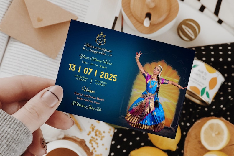 Arangetram Invitation Template, Save the Date Invite - Etsy